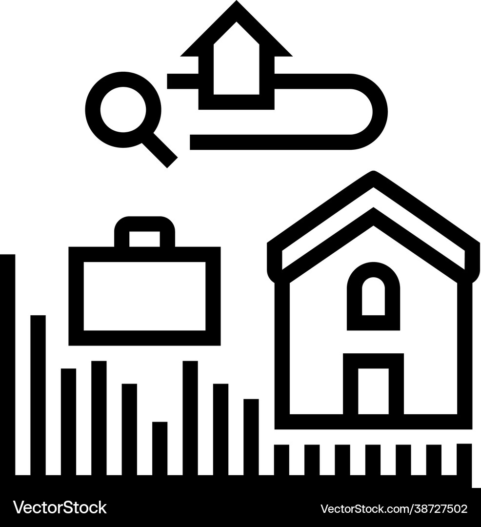 Job market line icon Royalty Free Vector Image