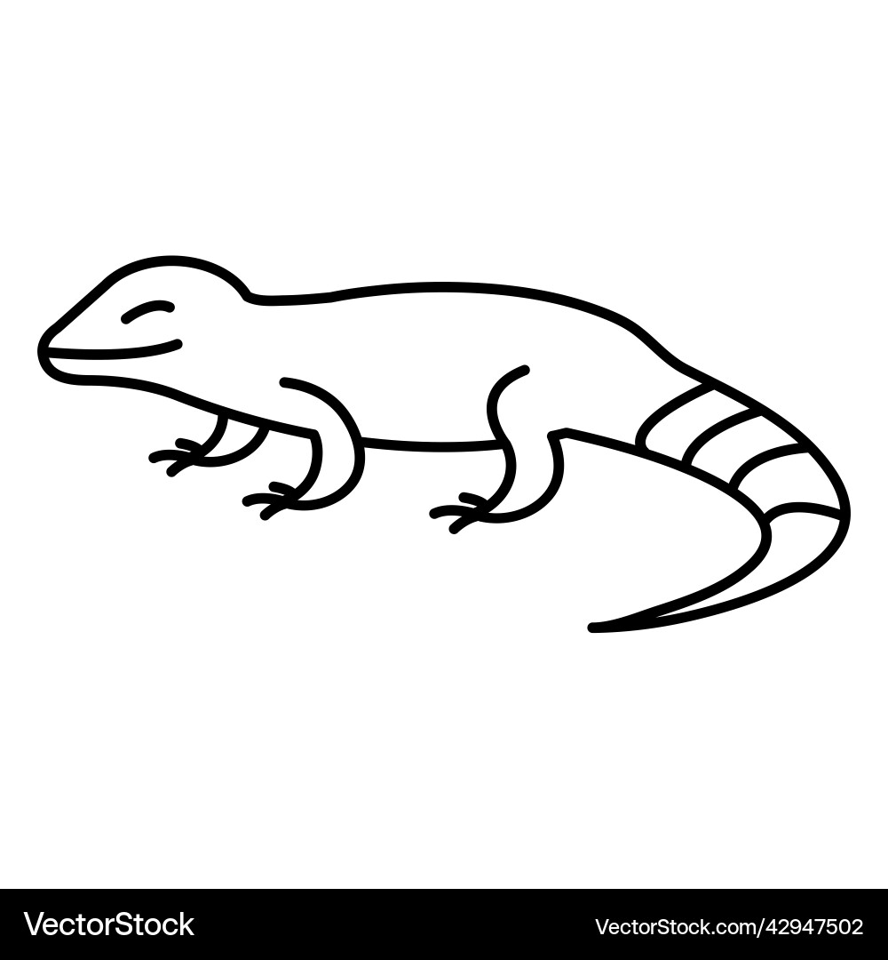 Lizard animal line art high quality Royalty Free Vector