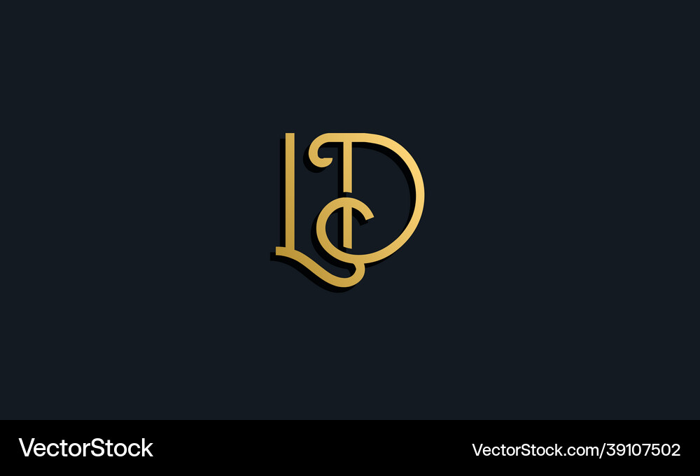 Luxury fashion initial letter ld logo Royalty Free Vector