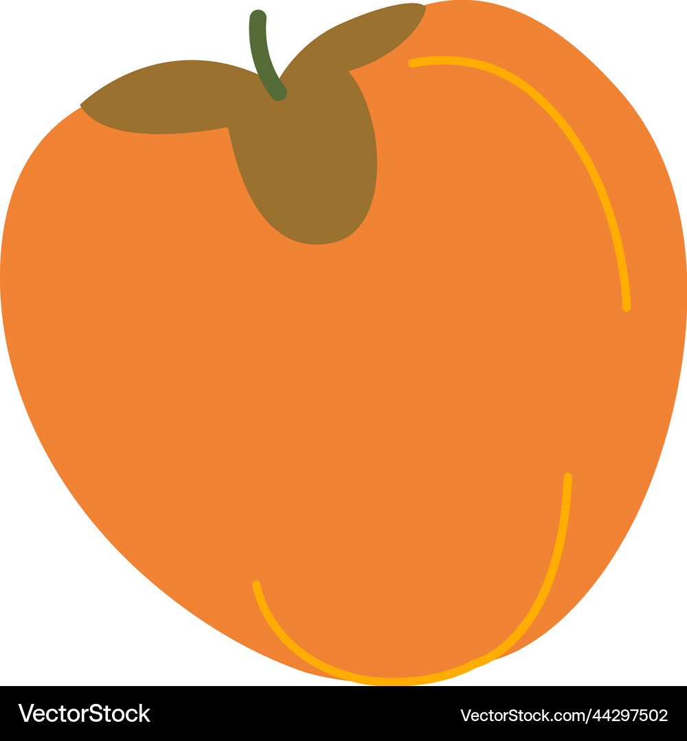 Persimmon icon hand drawn sweet asian fruit Vector Image