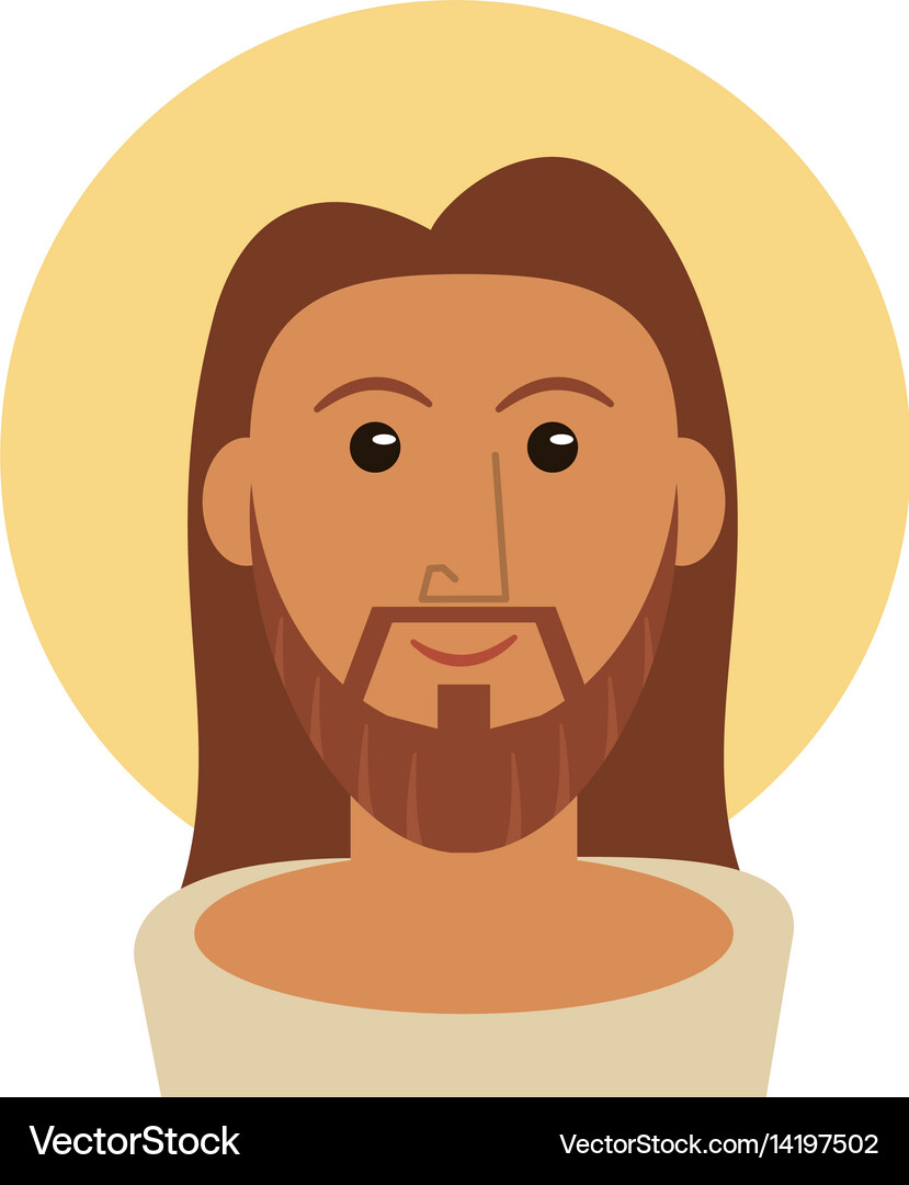 Portrait jesus christ catholicism image Royalty Free Vector