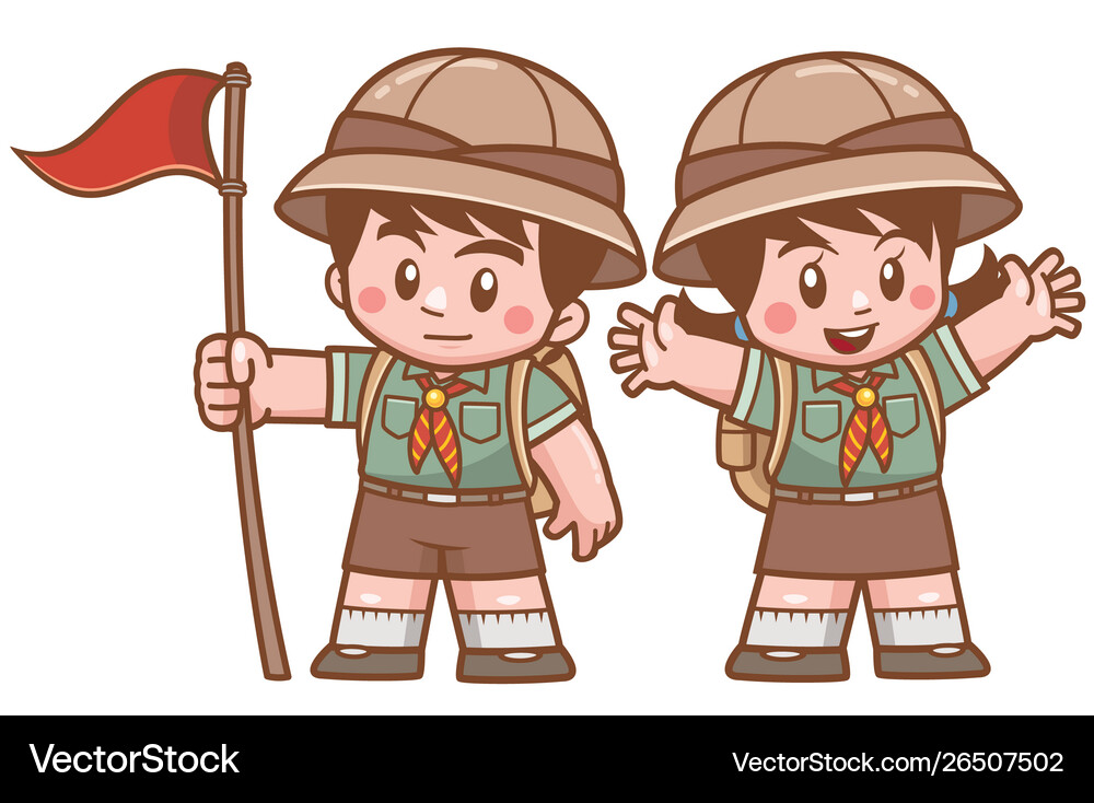 Scout Children Cartoon Royalty Free Vector Image