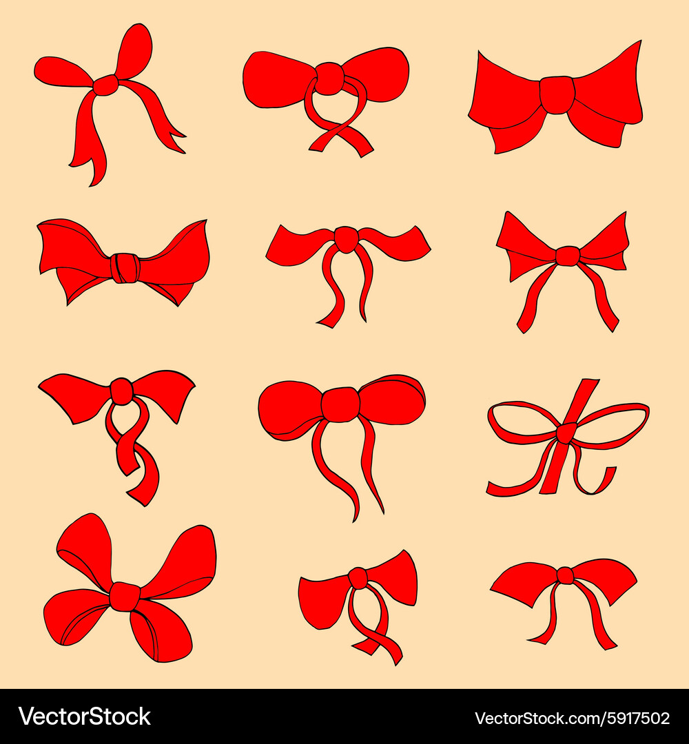 Set of bows Royalty Free Vector Image - VectorStock