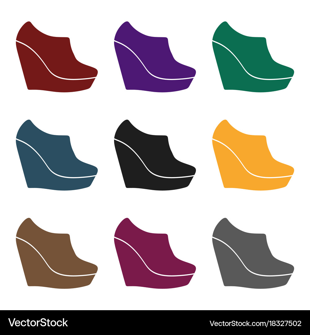 Wedge booties icon in black style isolated o Vector Image