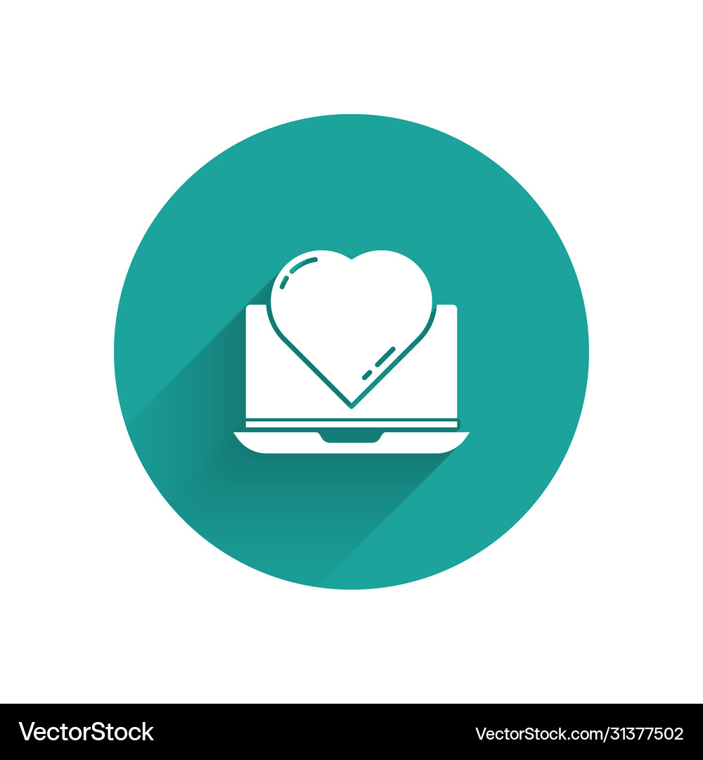 White online dating app and chat icon isolated Vector Image