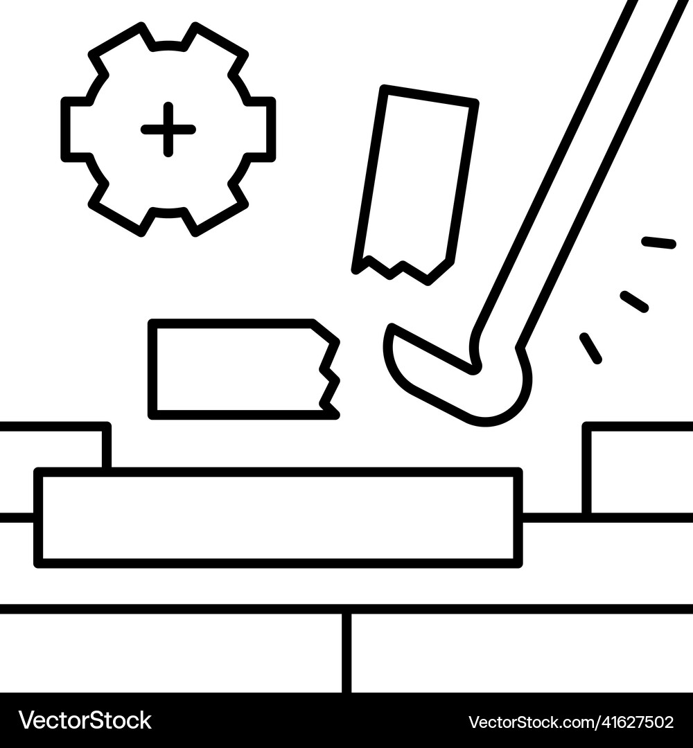 Wood floor dismantling line icon Royalty Free Vector Image