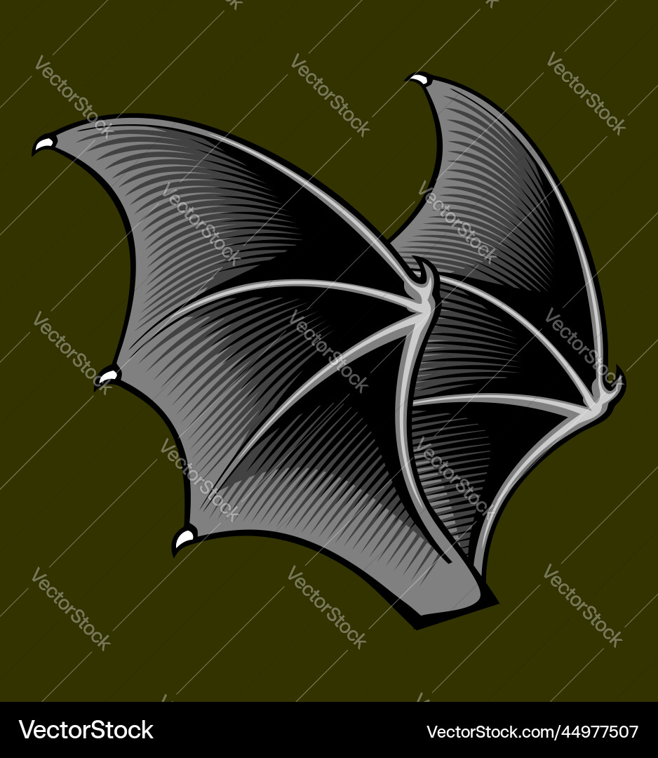 A pair of shaded bat wings Royalty Free Vector Image