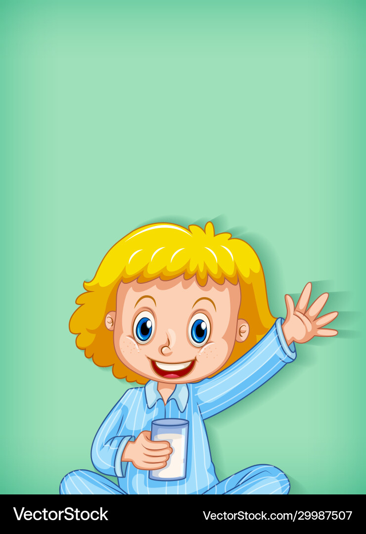 Background template design with happy girl Vector Image