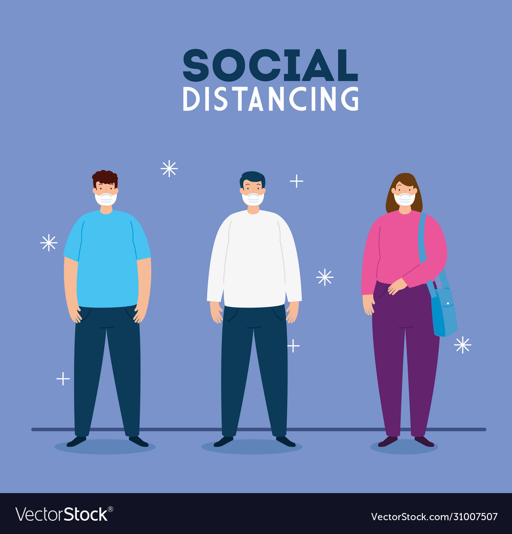 Campaign social distancing for covid19 19 Vector Image