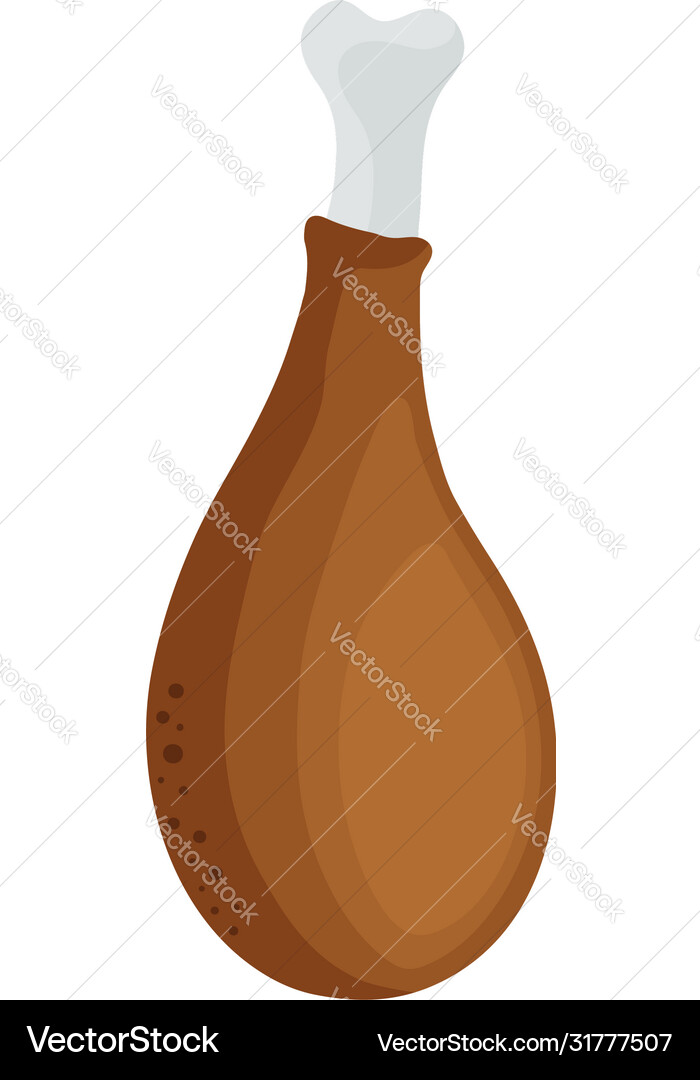 Chicken or turkey leg isolated on transparent Vector Image
