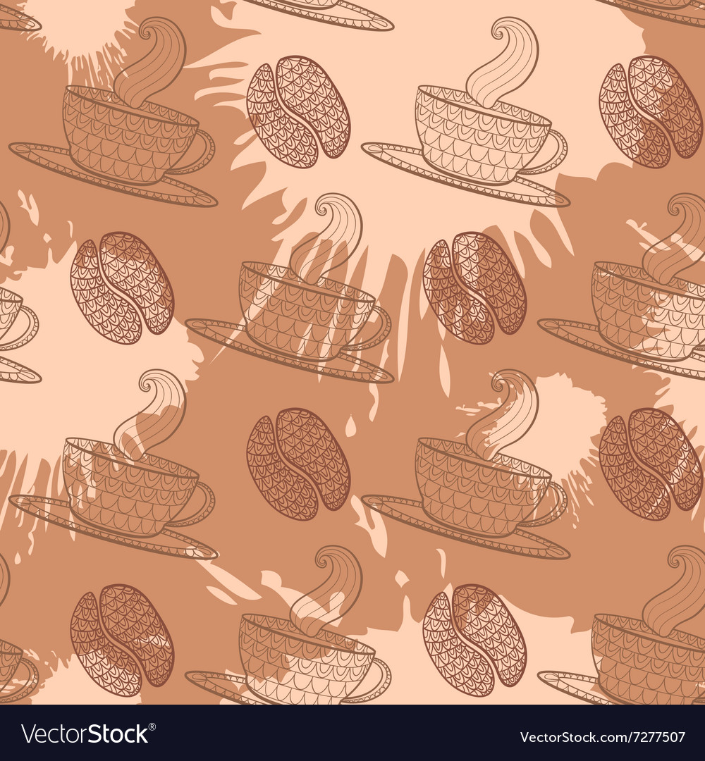 Coffee seamless pattern Royalty Free Vector Image