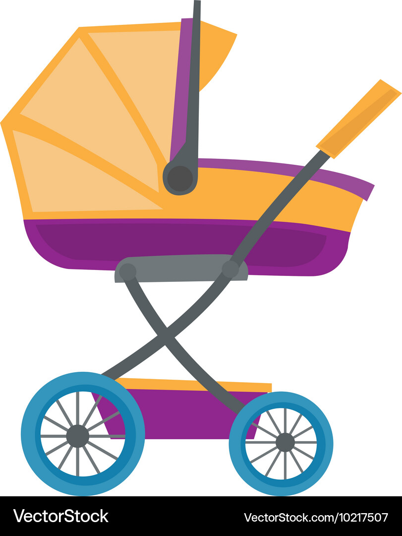 Colourful baby carriage Royalty Free Vector Image