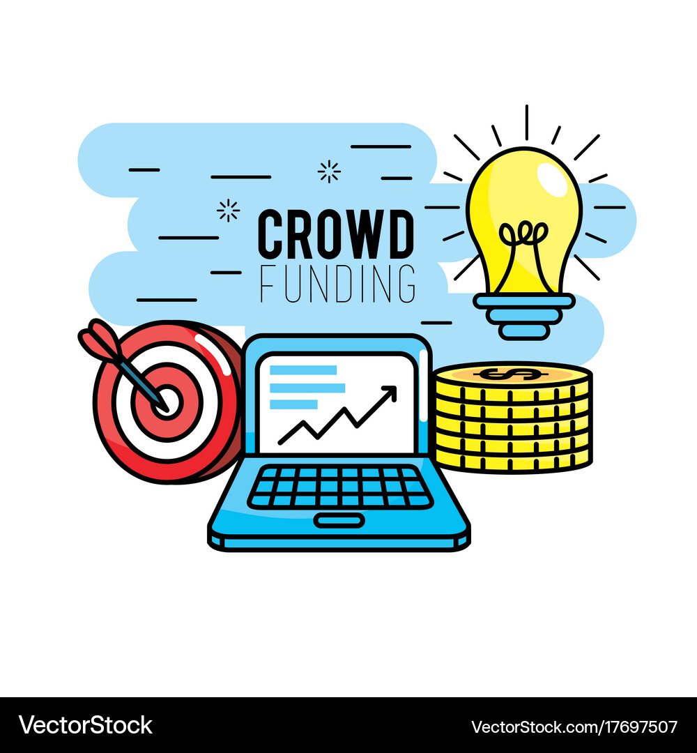 Crowndfunding finance project to idea support Vector Image