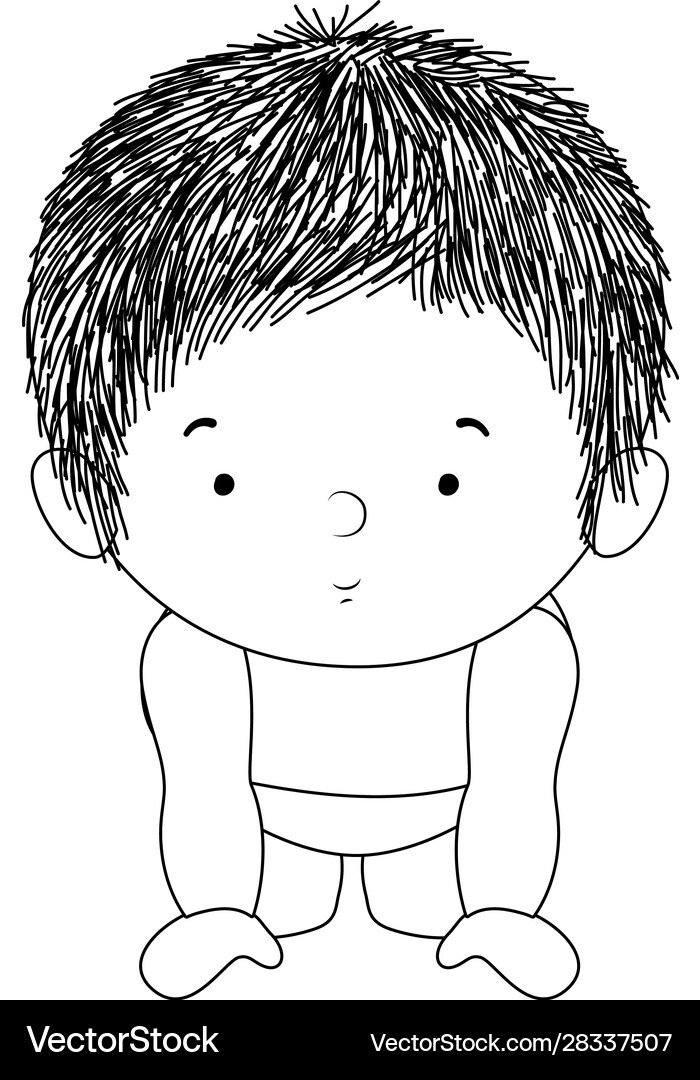 Cute baby boy with diaper design Royalty Free Vector Image