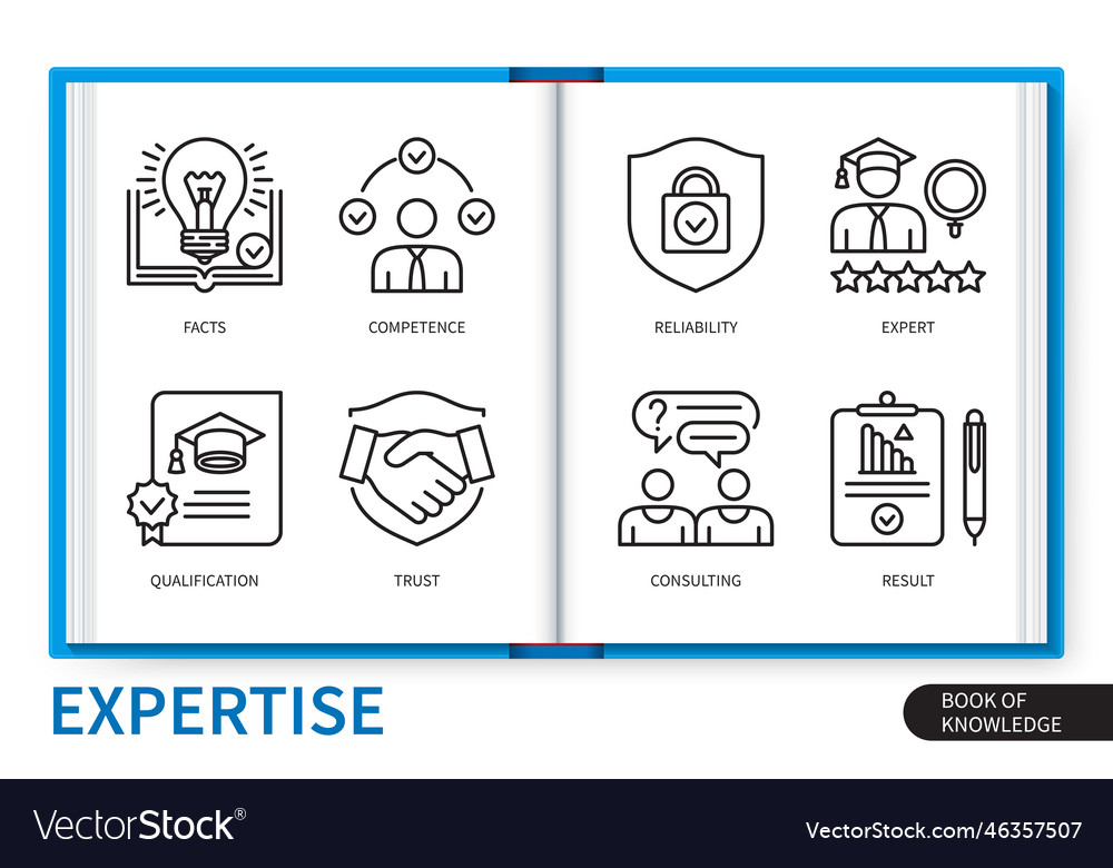 Expertise infographics linear elements set Vector Image