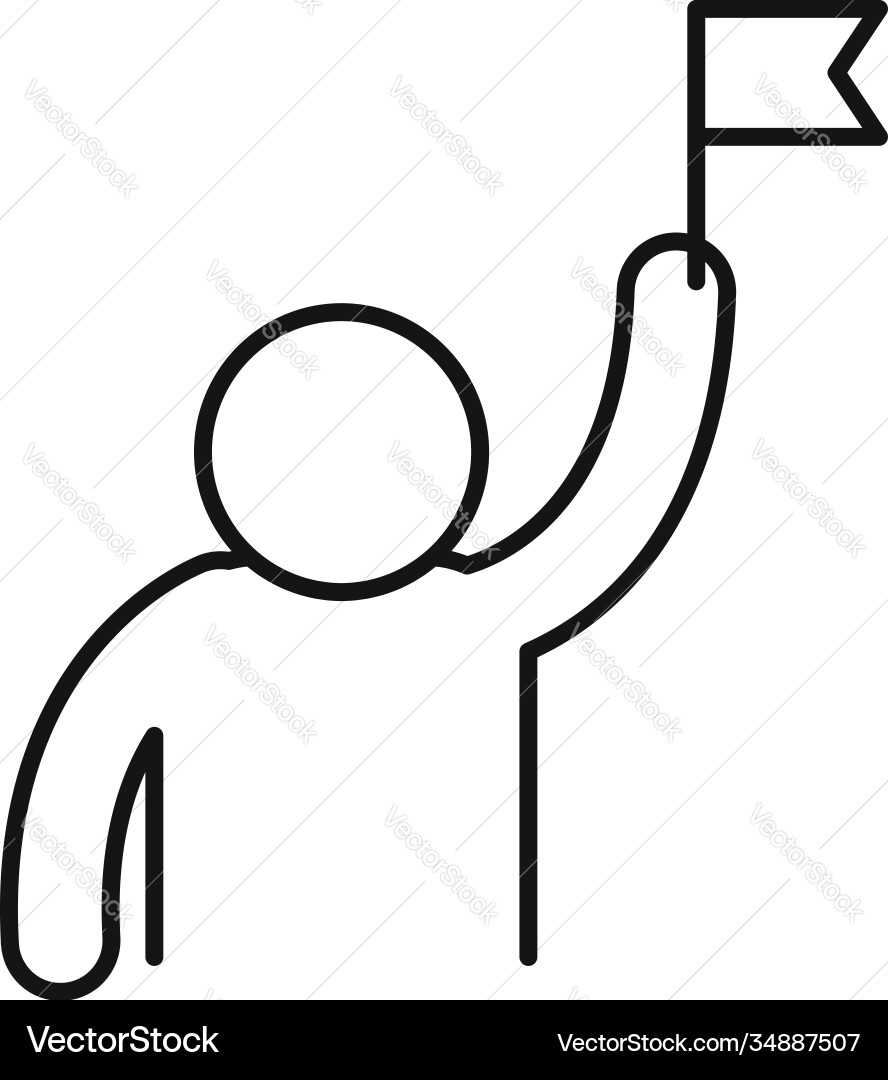 Guide street man icon outline style Royalty Free Vector