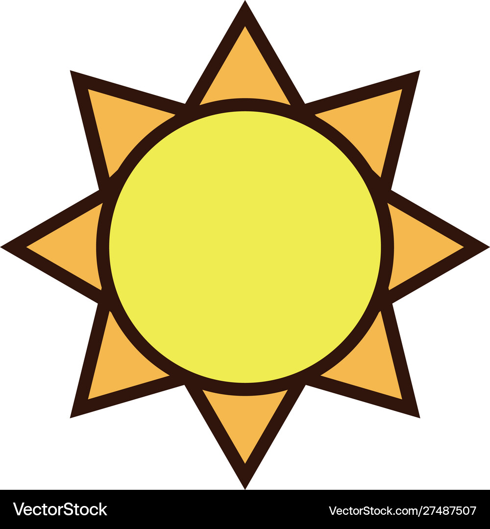 Isolated sun icon line and fill design Royalty Free Vector