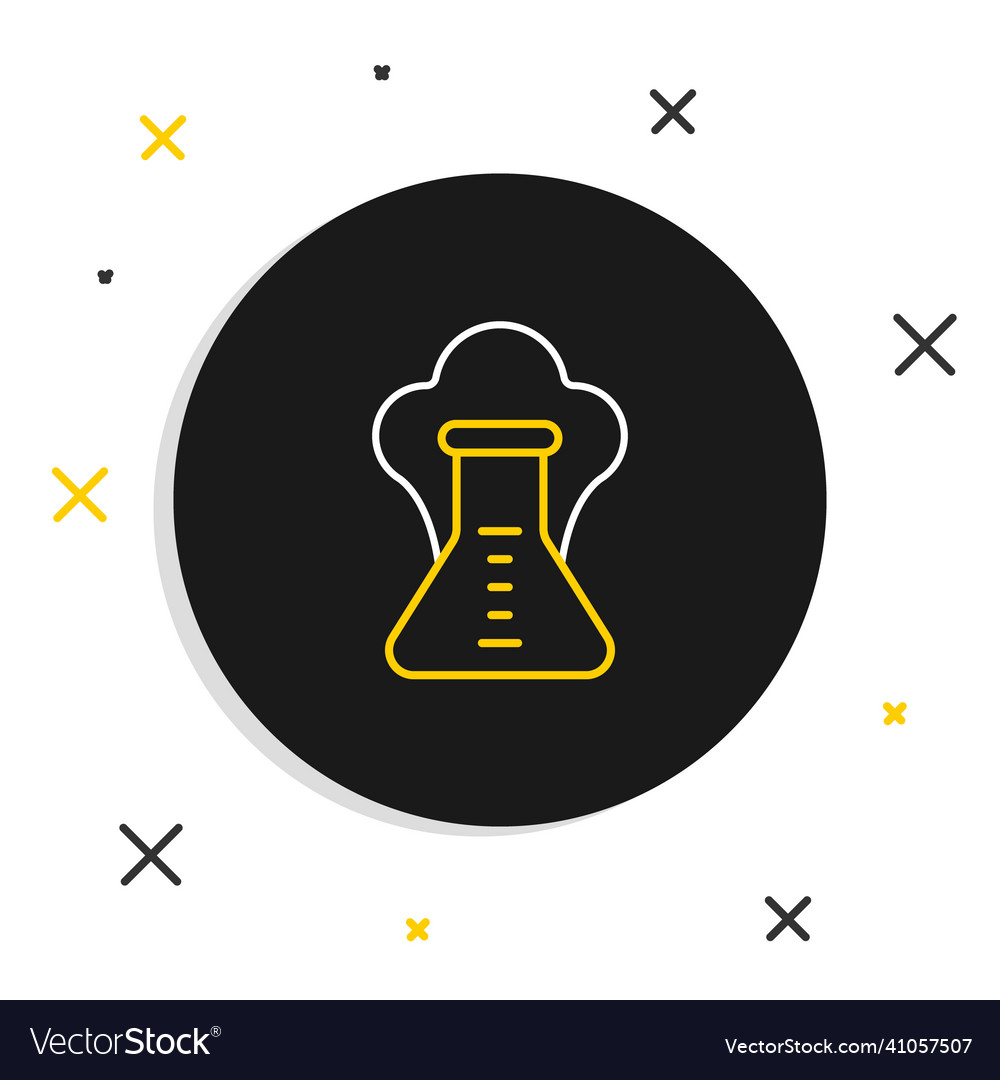 Line chemical experiment explosion in the flask Vector Image