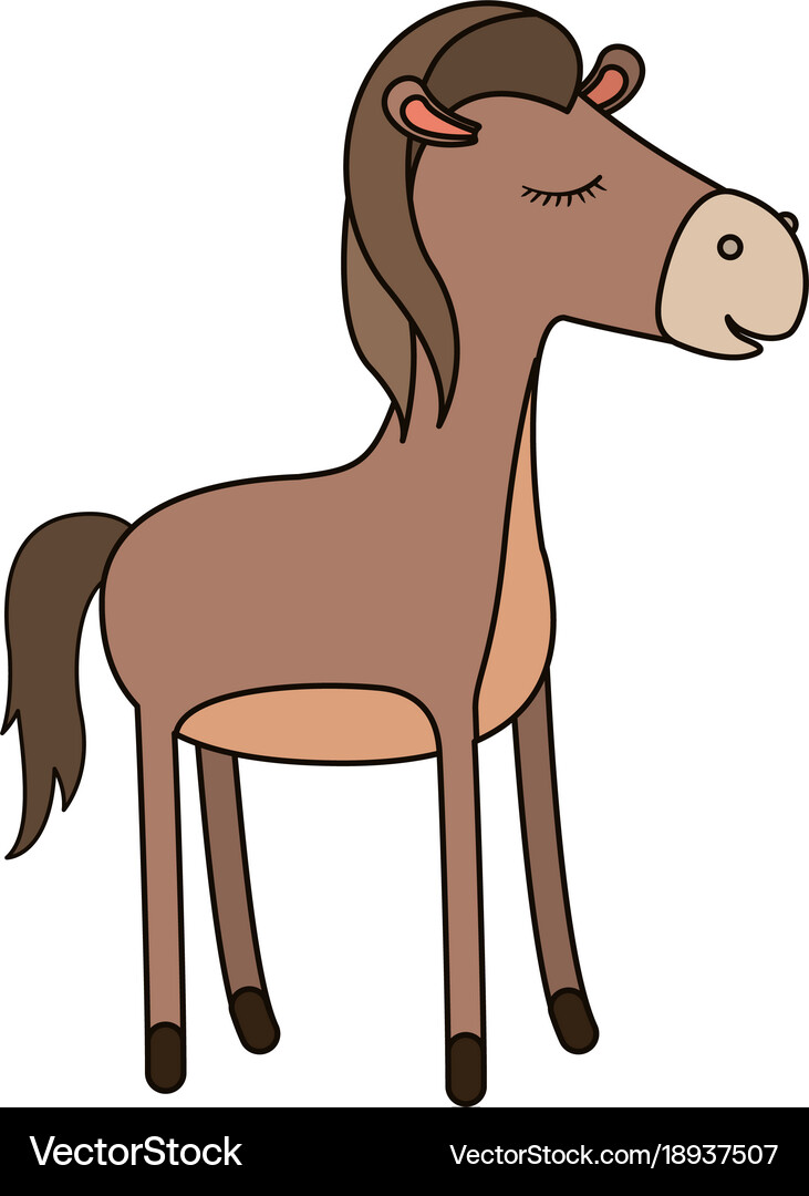 Mare cartoon with closed eyes expression colorful Vector Image