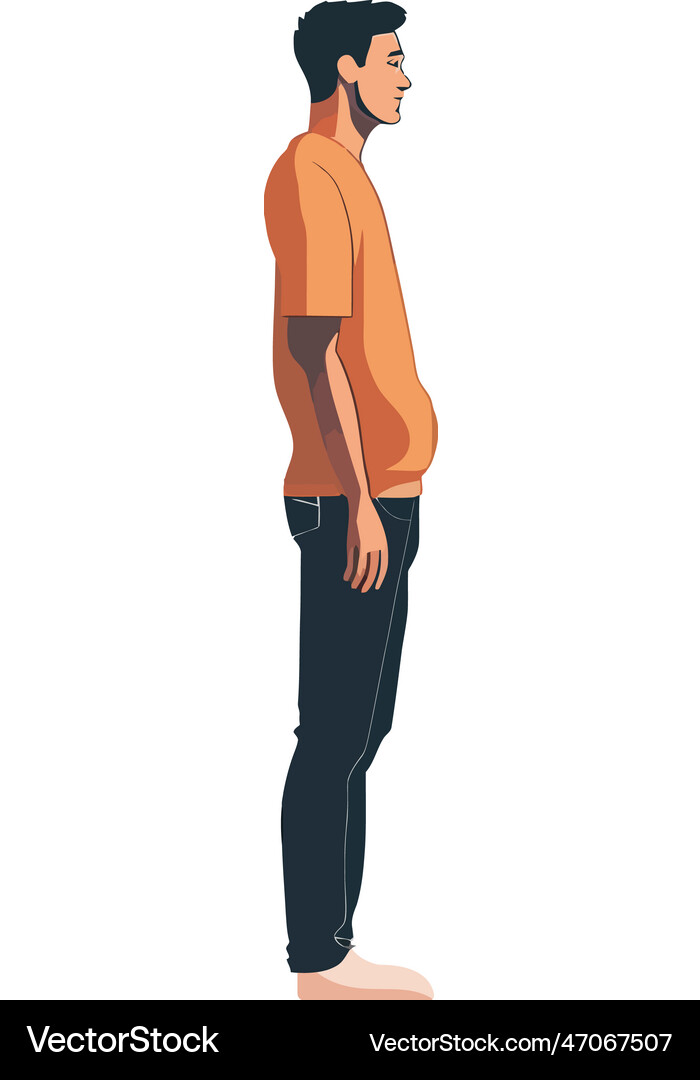 One man standing smiling Royalty Free Vector Image
