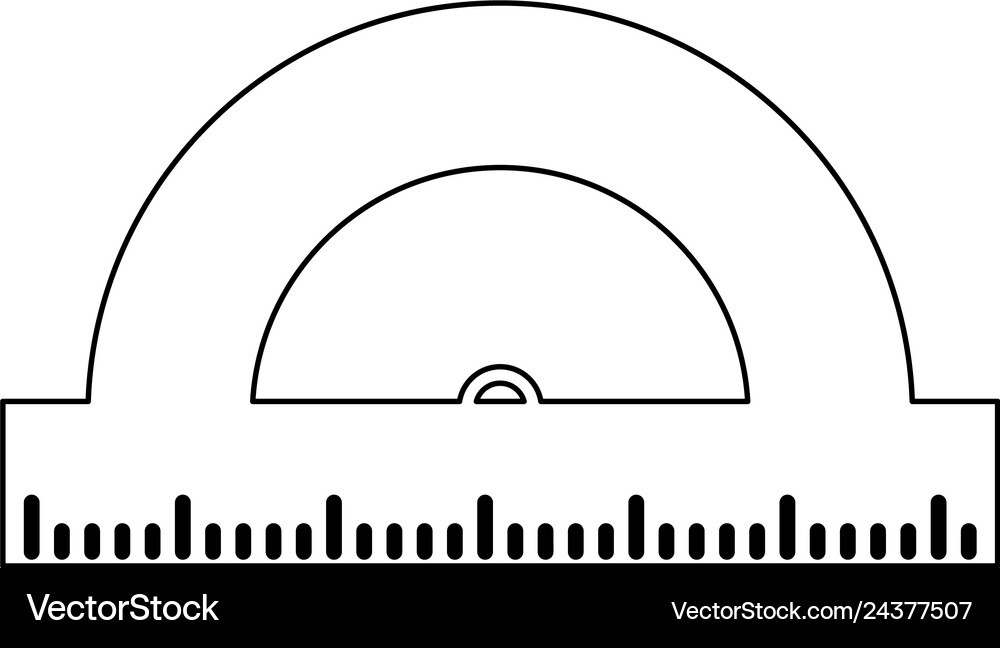 Ruler compass utensil in black and white Vector Image