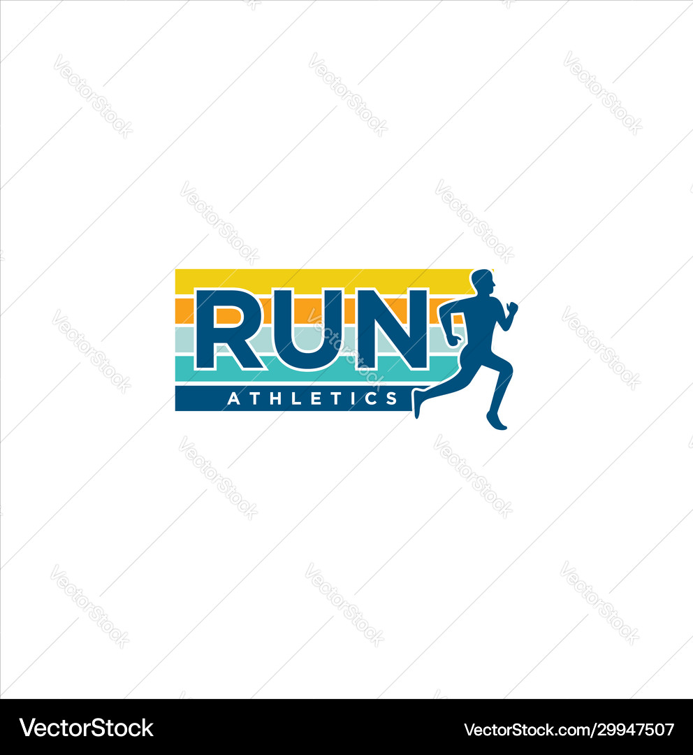 Run logo design stock symbol running Royalty Free Vector