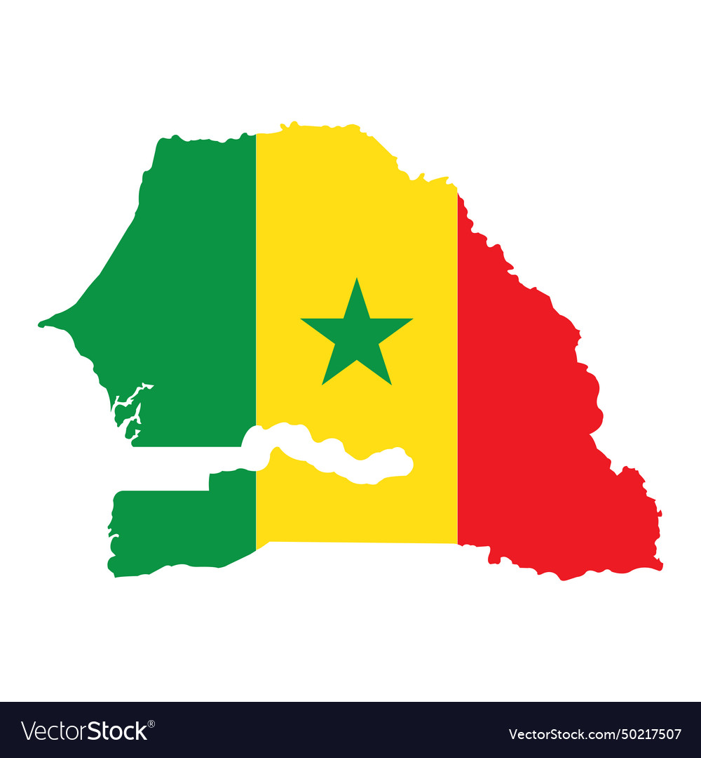 Senegal country map Royalty Free Vector Image - VectorStock