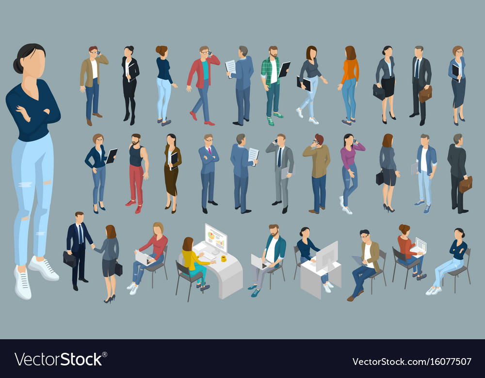 Set of isometric people Royalty Free Vector Image