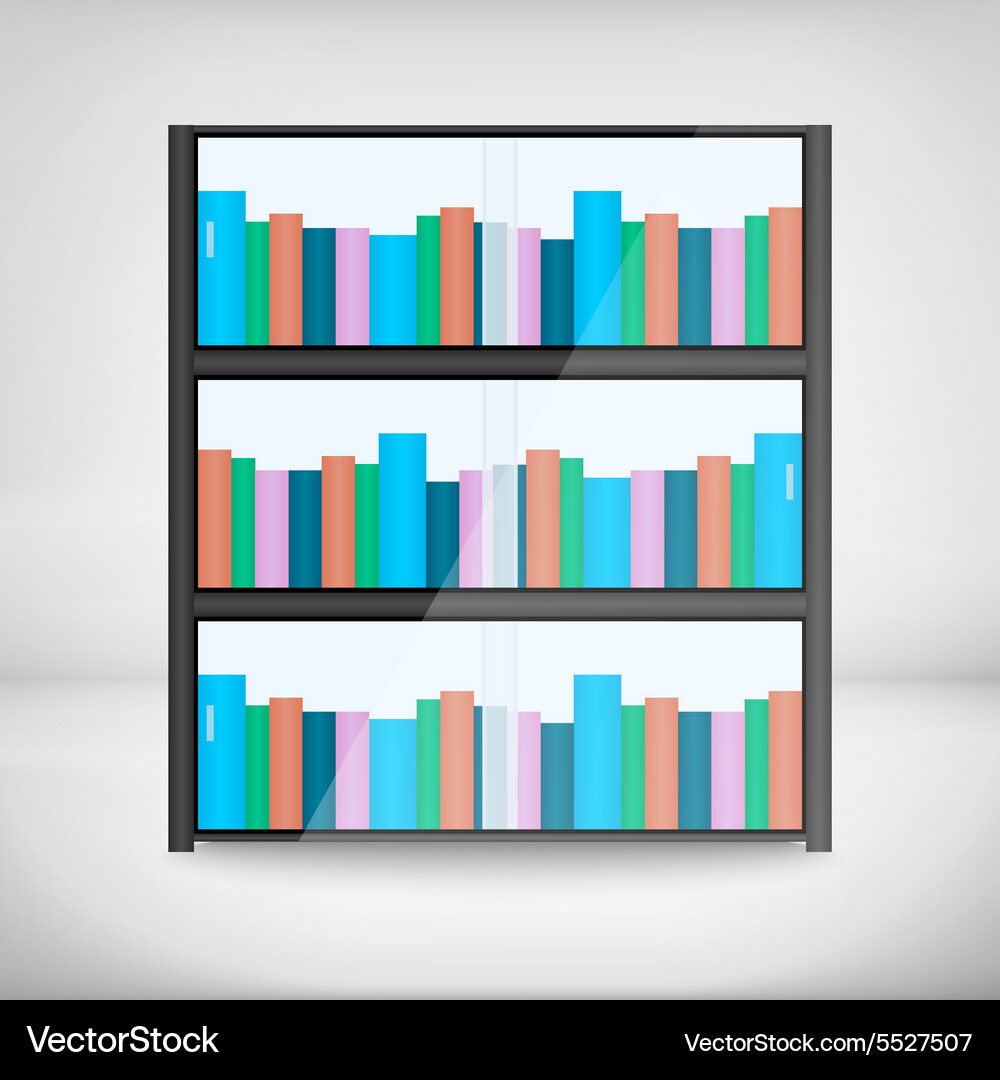 Shelves with colorful books Royalty Free Vector Image