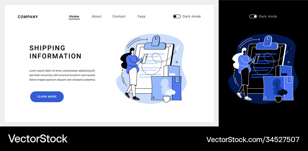 Shipping information concept landing page Vector Image