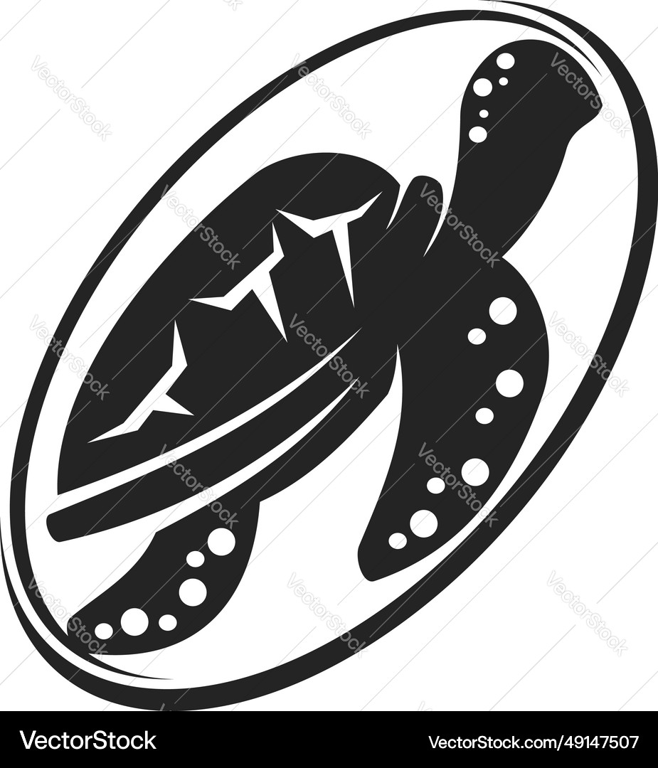 Turtle logo template isolated brand identity icon Vector Image