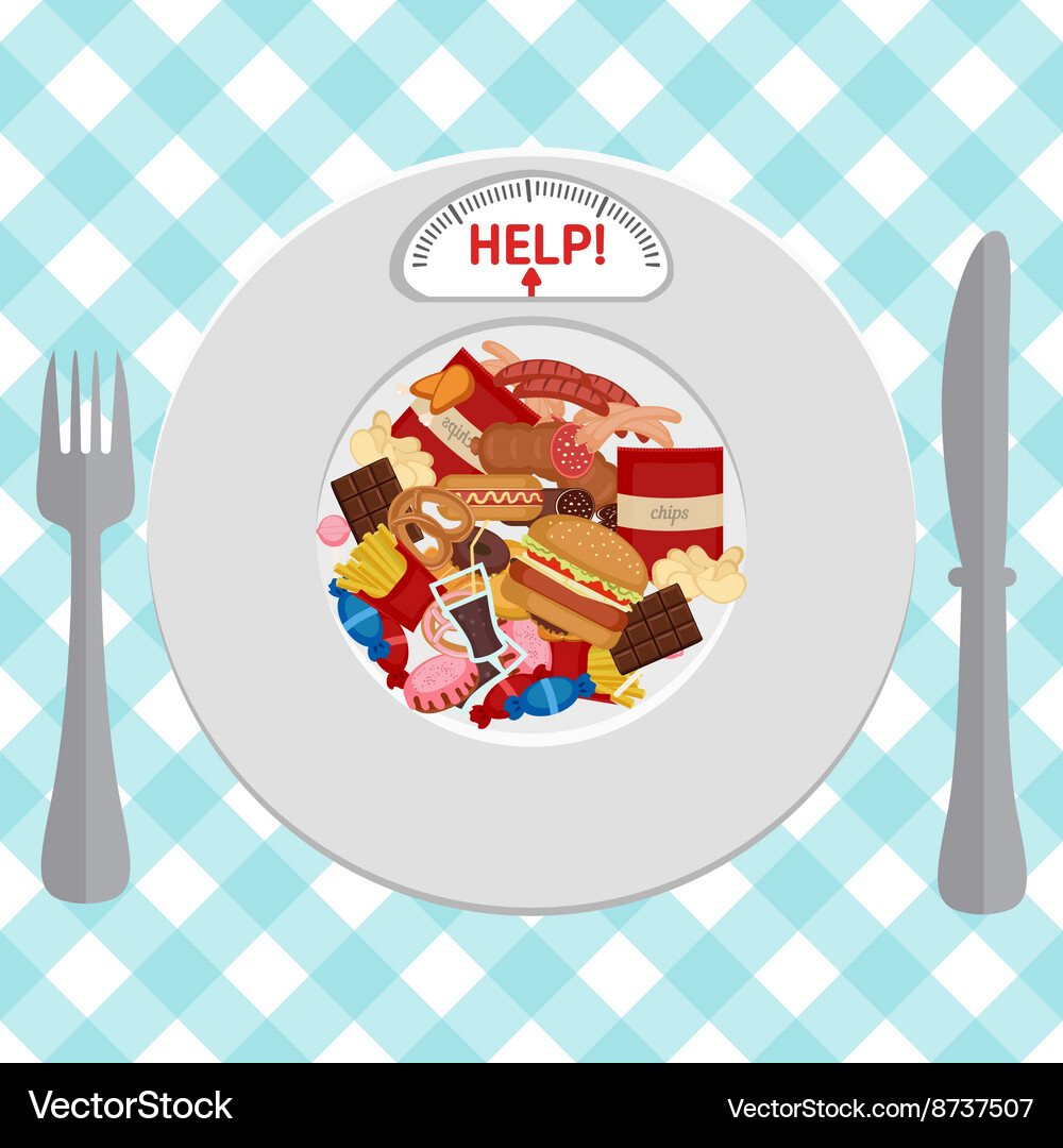 Unhealthy foods concept Royalty Free Vector Image