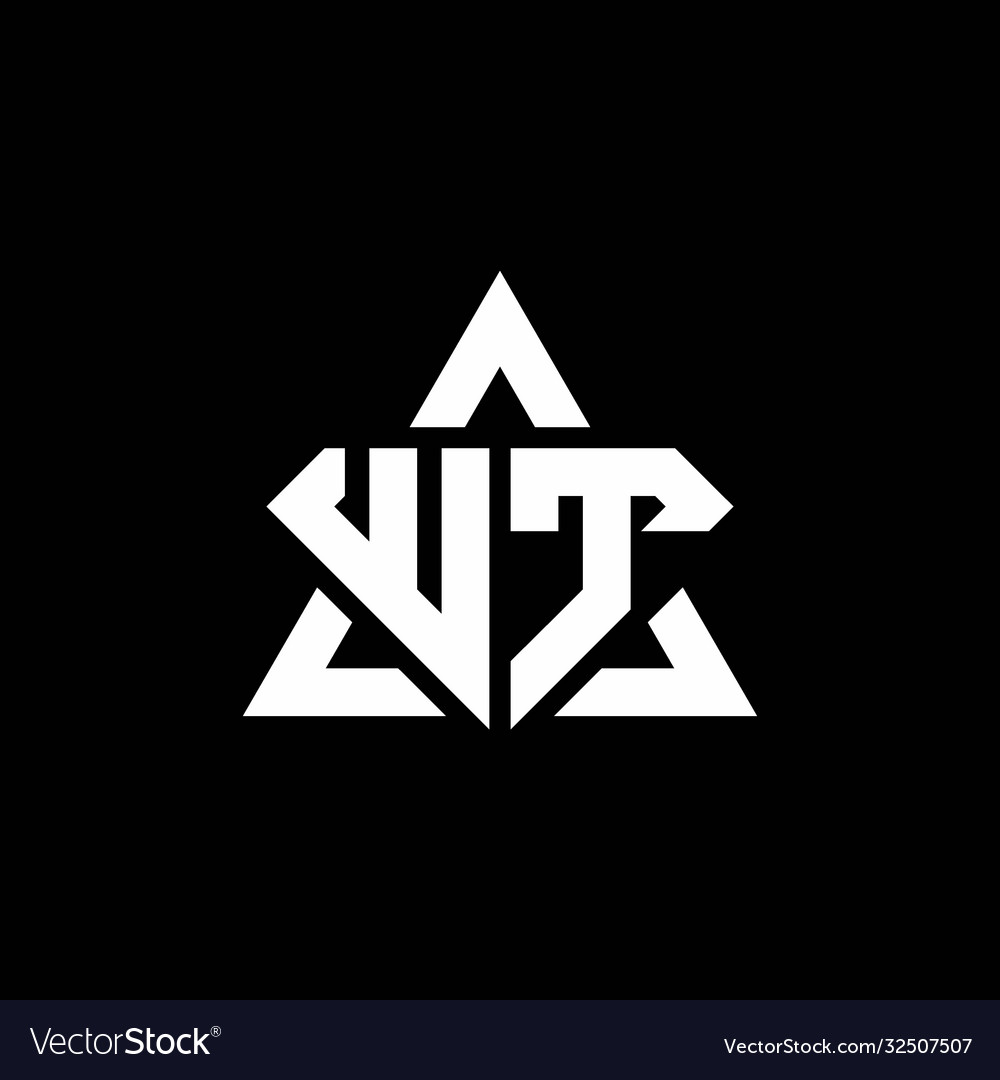 Wt monogram logo with diamond shape and triangle Vector Image