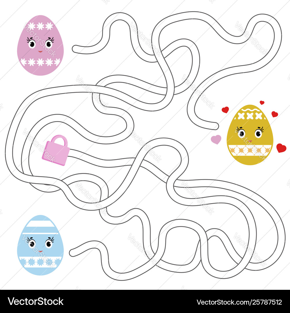 Color abstract labyrinth kids worksheets activity Vector Image