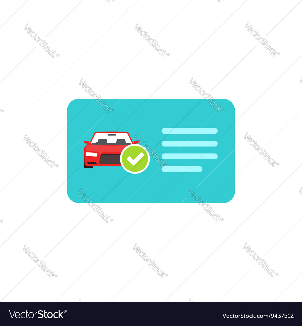 Driver license icon card with car Royalty Free Vector Image