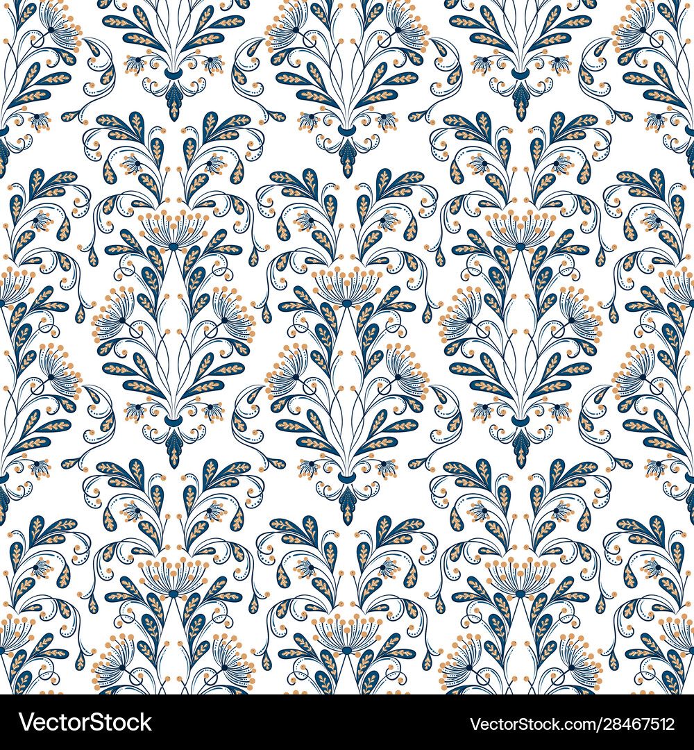 Flower seamless pattern background elegant Vector Image