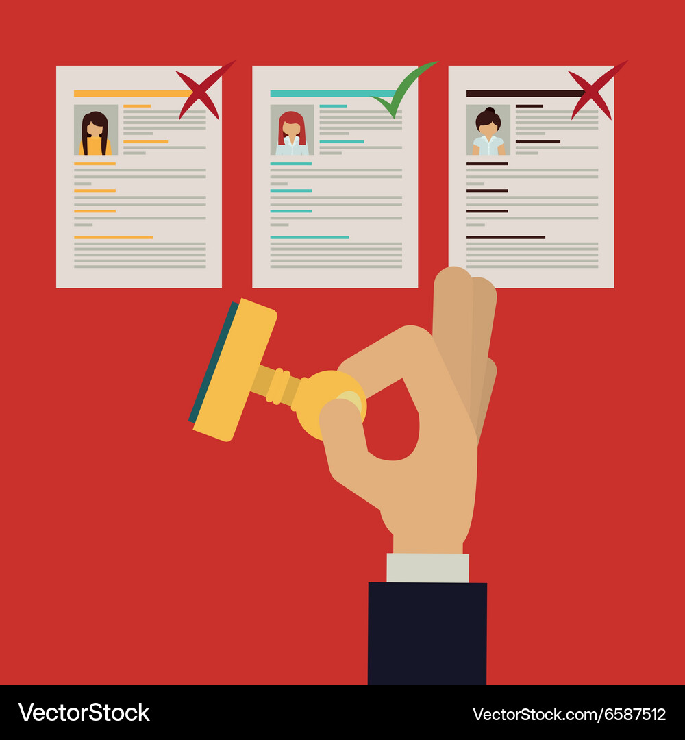 Hired for the job design Royalty Free Vector Image