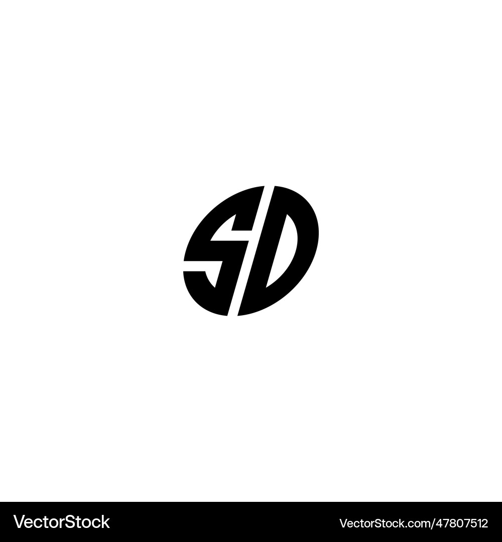 Letters sd slanted circle logo world globe tire Vector Image