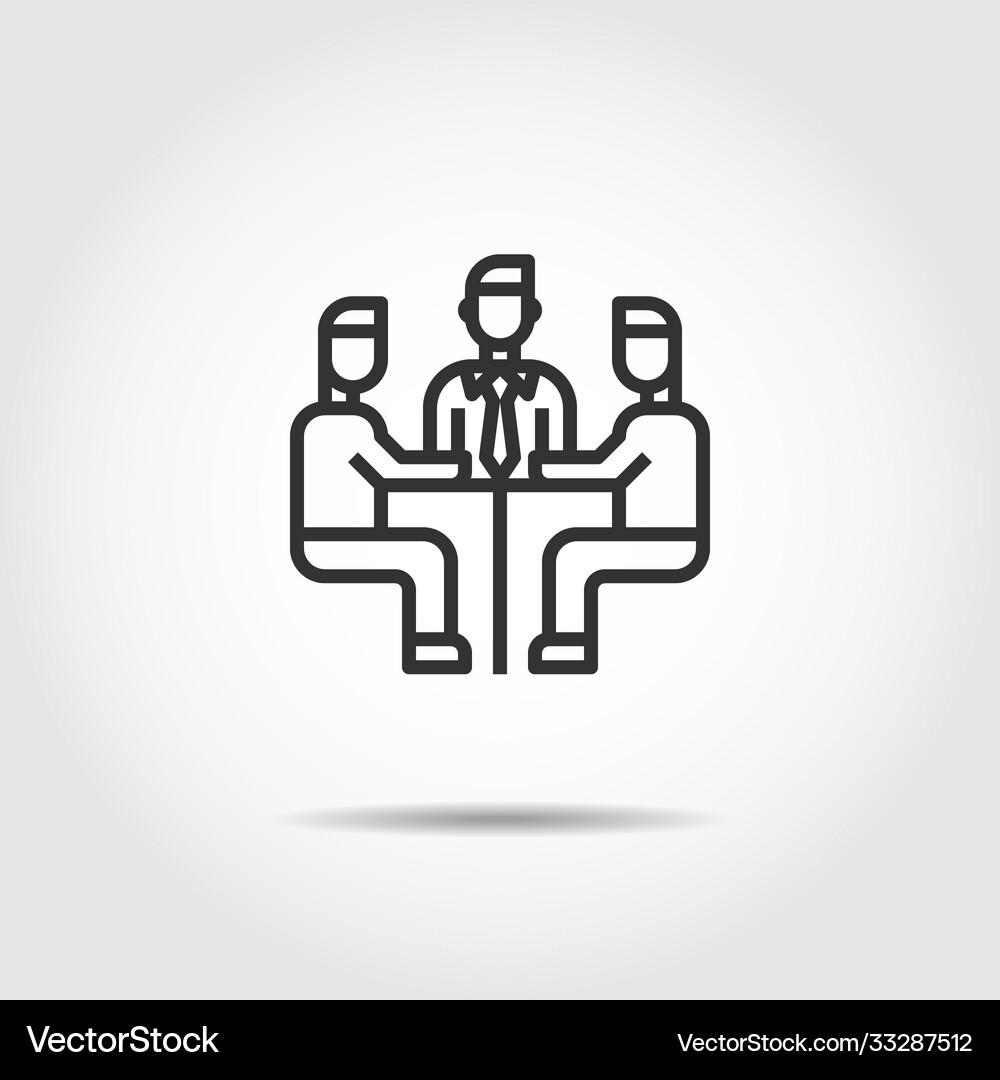Meeting icon business meet teamwork Royalty Free Vector