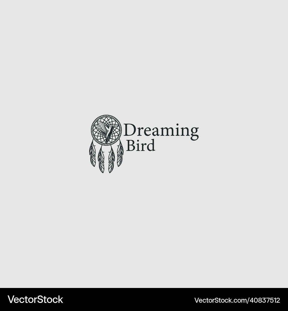 Modern silhouette dreaming bird wings logo design Vector Image