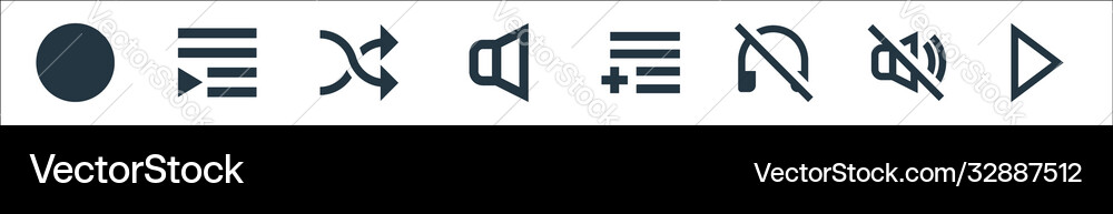 Music line icons linear set quality line set Vector Image
