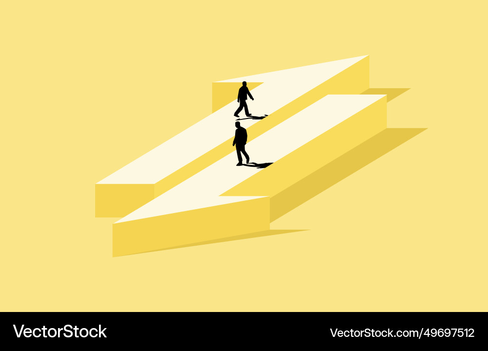 Two businessmen walking in opposite ways Vector Image