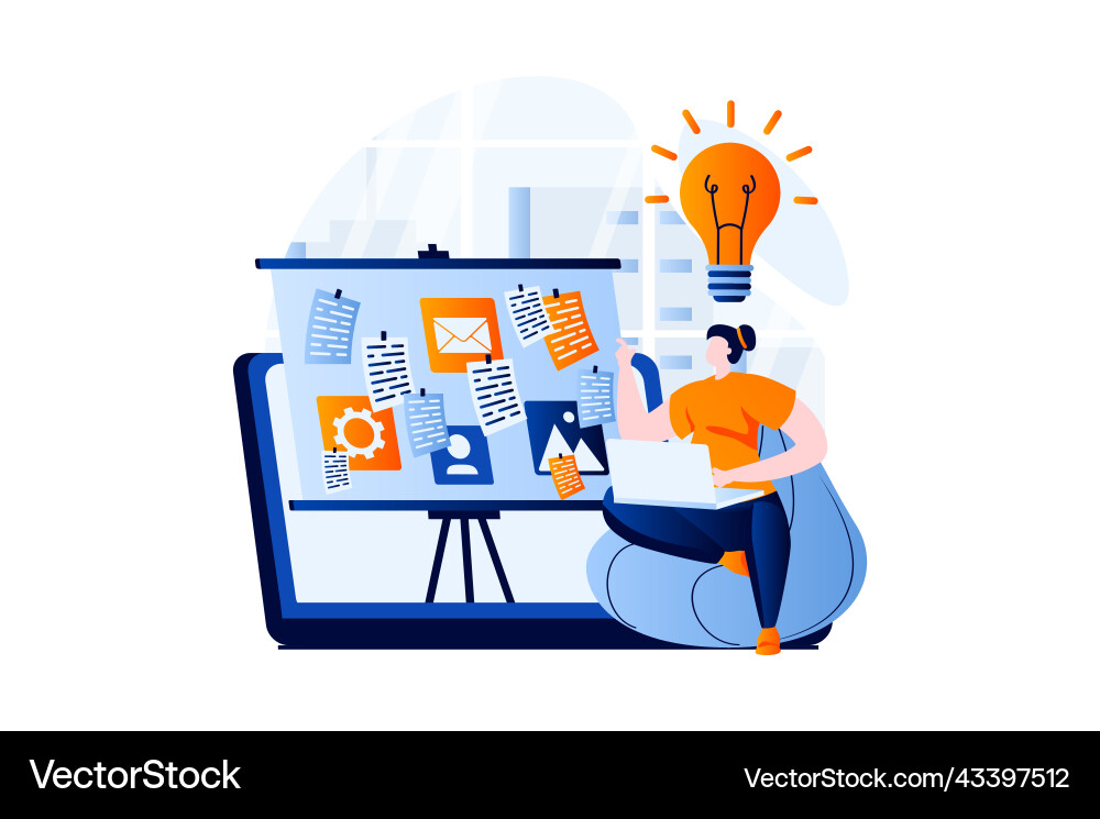 Ui ux design concept with people scene in flat Vector Image