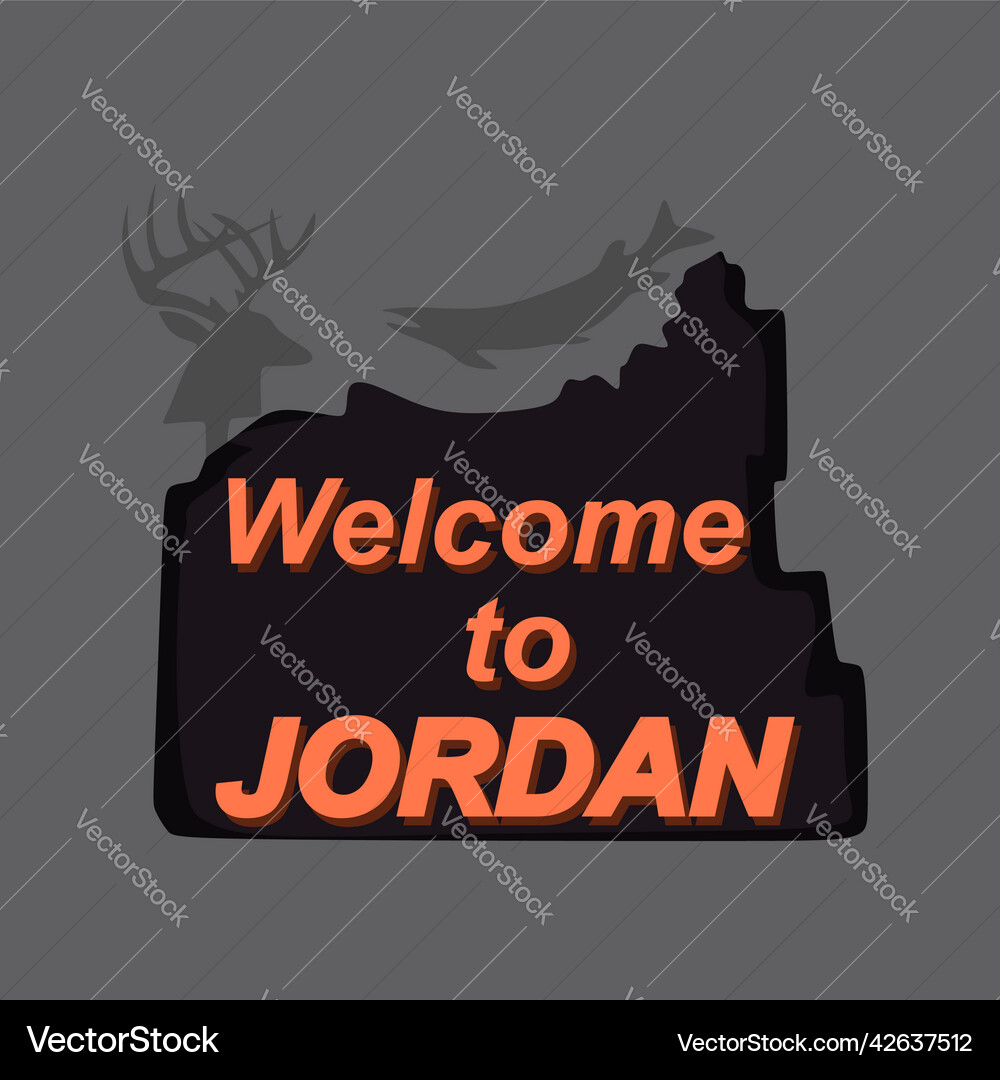Welcome to jordan on a black background Royalty Free Vector