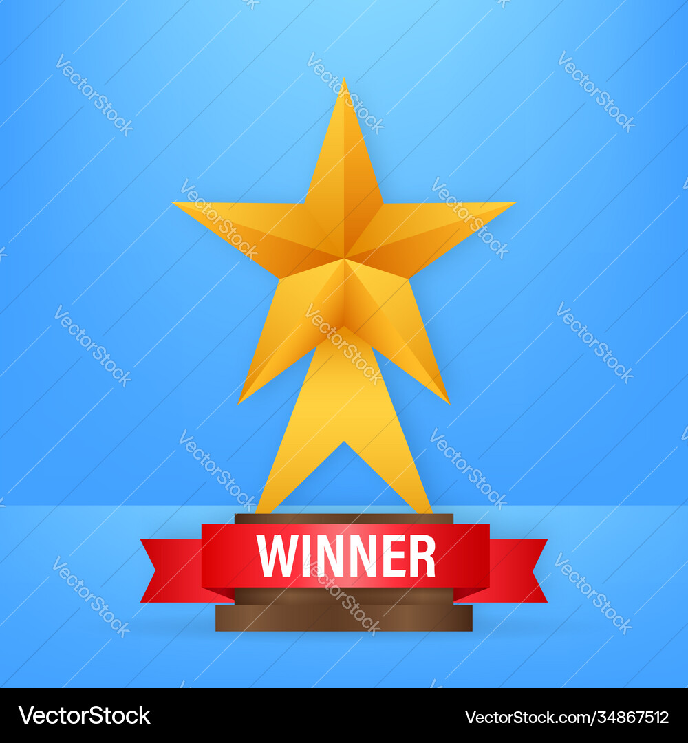 Winner cup banner congratulations triumph prize Vector Image