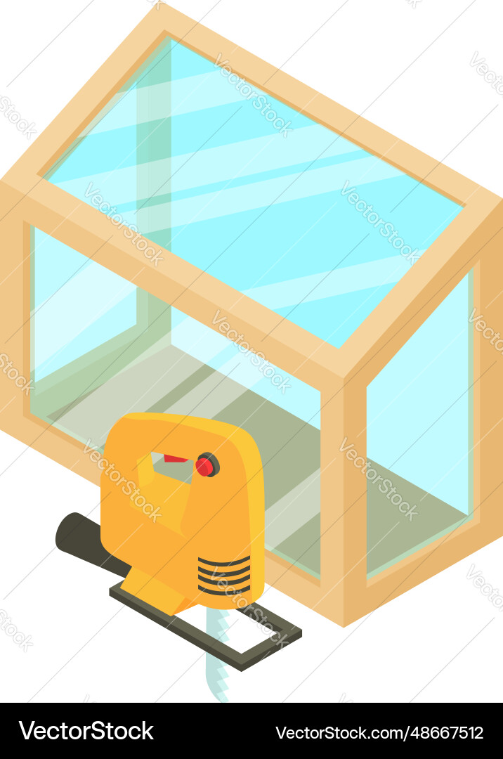 Woodworking icon isometric electric jigsaw Vector Image