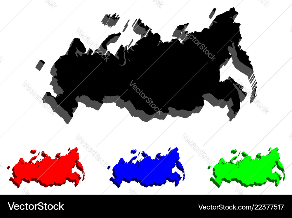 3d map of russia Royalty Free Vector Image - VectorStock