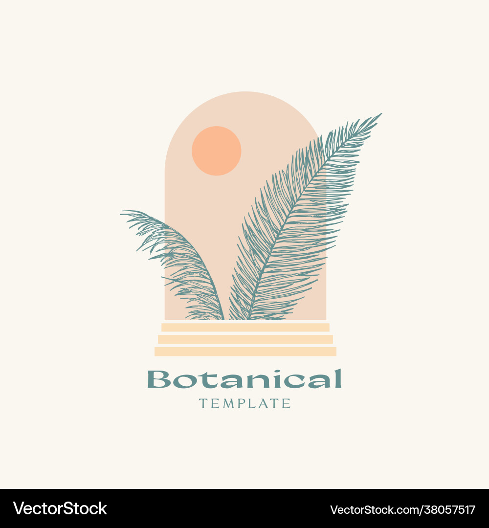 Abstract botanical sign label or logo Royalty Free Vector