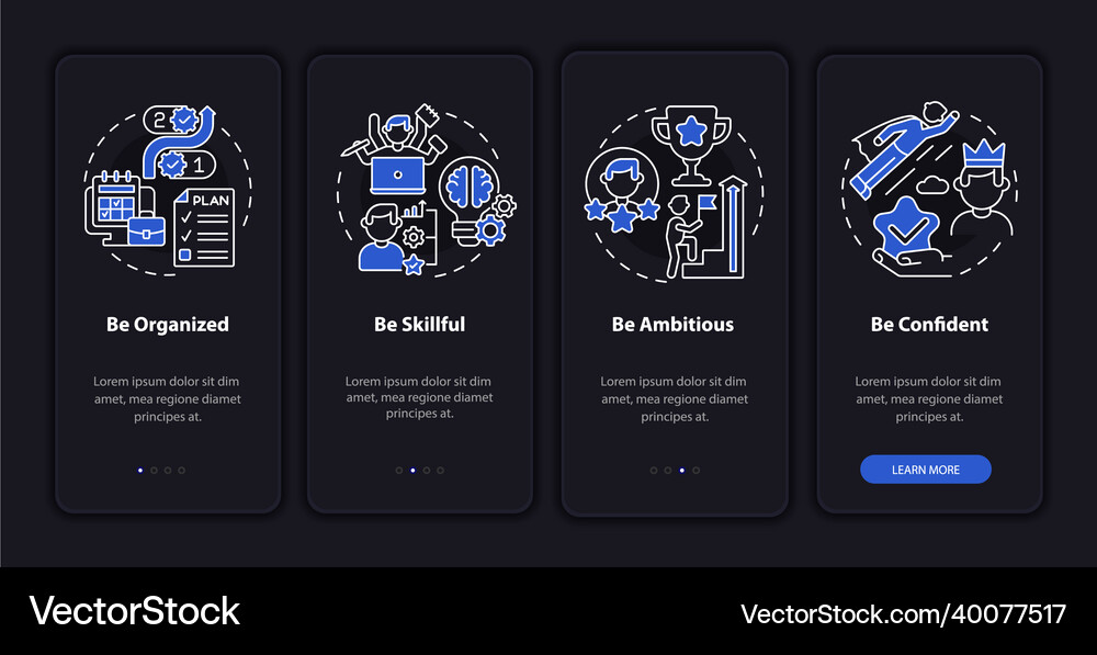 Character traits for career advancement Royalty Free Vector