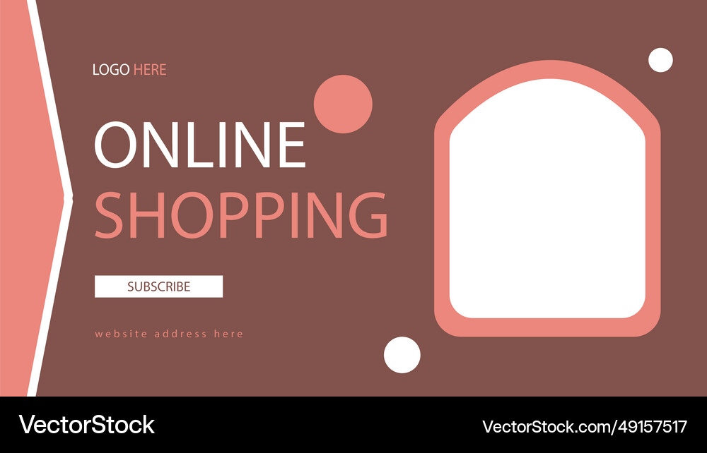 Free online shopping youtube thumbnail Royalty Free Vector